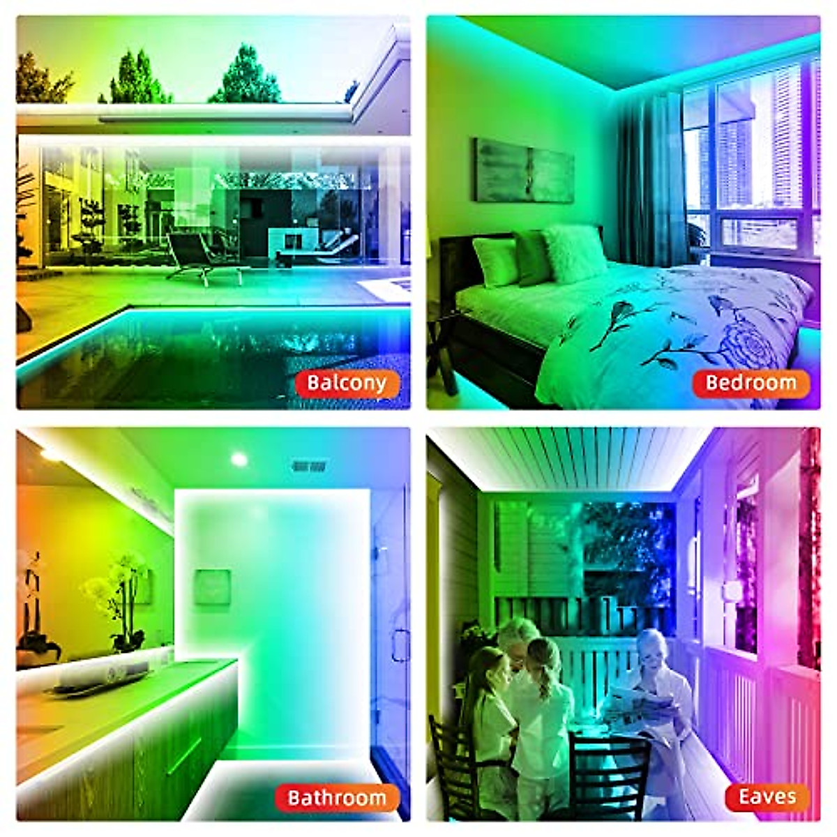 65.6 ft Smart Music SYNC LED Strip Lights,Hedynshine RGB Light Strips 24V 40key Remote Controller