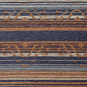 Paseo Road by HiEnd Accents Estes Western Bedding 3 Piece Super King Duvet Cover Set, Blue Striped Rustic Cabin Bed Set, Faux Leather Details, Chenille Jacquard Comforter Cover and 2 Pillow Shams