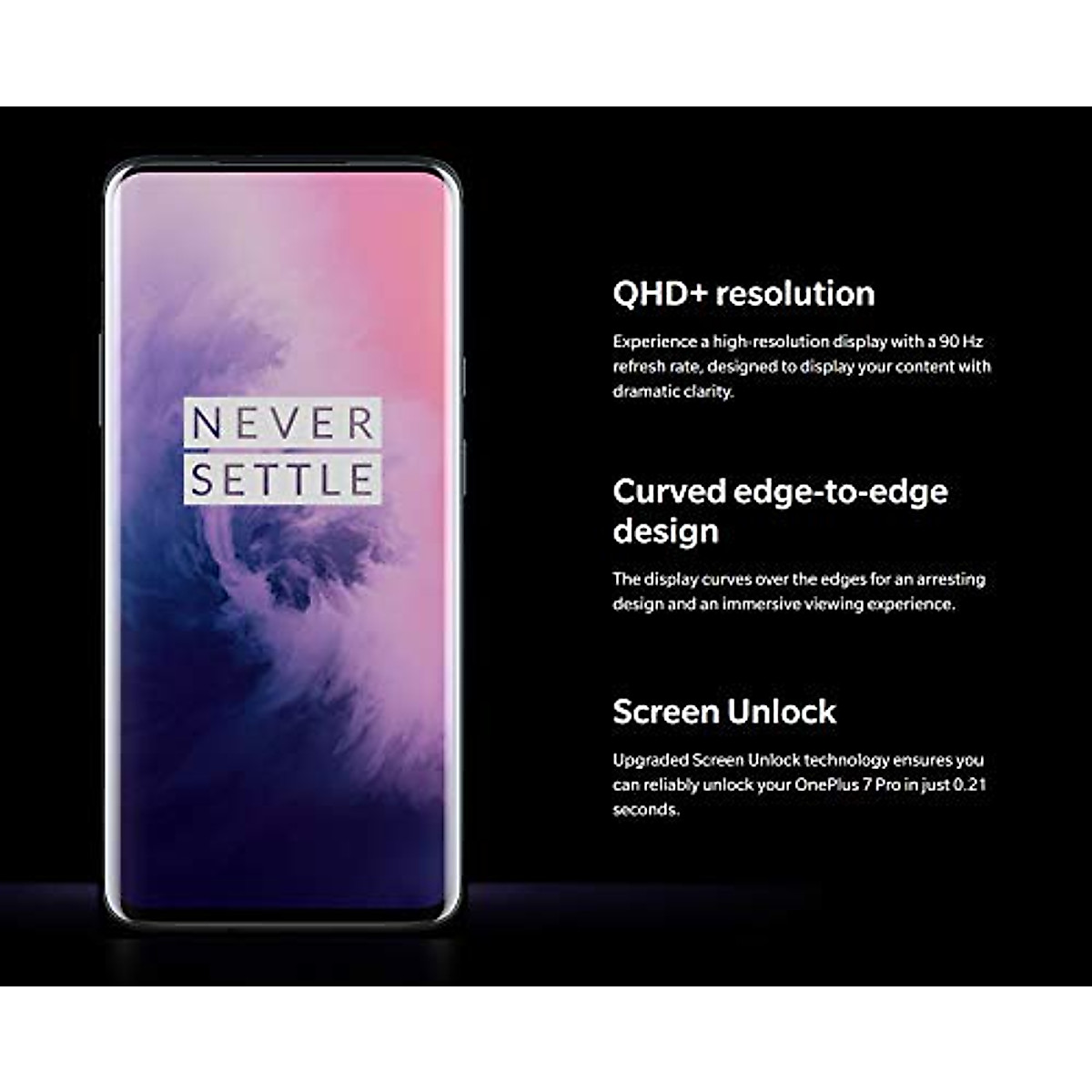 OnePlus 7 Pro 256GB ROM 8GB RAM Factory Unlocked 6.67 inch QHD+ AMOLED 90Hz Display Dual SIM Mirror Gray