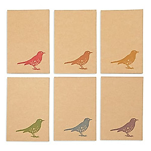 36 Pack Bird Note Cards with Envelopes, Blank All Occasion Thank You Cards, Rustic-Style (Kraft Paper, 4 x 6 In)