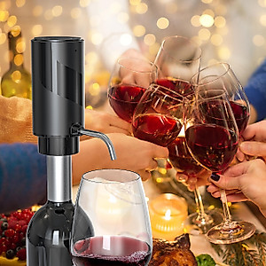 KAVYDENS 4-in-1 Electric Wine Opener Set – USB Rechargeable with Wine Decanter, Wine Aerator,Pourer, Wine Stopper and Foil Cutter. Gift set for Weddings, Parties, and Home Use