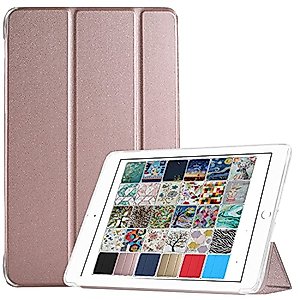 iPad Mini 5 7.9 Inch 2019 [ Mini 5th Gen ] A2133 A2124 A2126 A2125 Smart Trifold Lightweight Soft Silicone Transparent Front & Back Cover - Copper Golden
