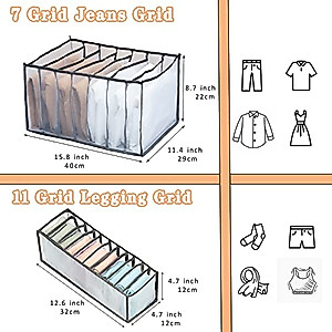 Wardrobe Clothes Organizer- Closet Organizers And Storage Baskets, Mesh Clothes Storage Organizer for Thin Jeans, T-shirts, Underwear, Socks, Scarves, Leggings, Skirts (Gray)