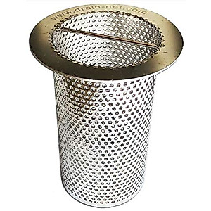 4" Commercial Floor Drain Strainer, 6" Tall, Perforated Stainless Steel