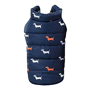 Dog T Shirts with Sleeves Pet Clothes Dog Clothes Clothes Vest Fall and Winter Warm British Teddy Warm Down Jacket Raincoat Dogs Medium