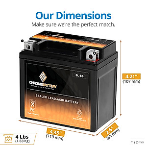 YTX5L-BS Rechargeable Sealed AGM Motorcycle Battery - Maintenance Free - High Performance - Replacement for Yamaha, Honda, Husqvarna, KTM