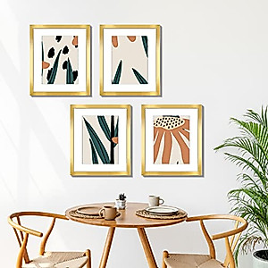 LaVie Home 11x14 Picture Frames (2 Pack, Gold), Simple Designed Wood Frame Set for Pictures 11x14, Horizontal and Vertical Formats for Wall Mounting,