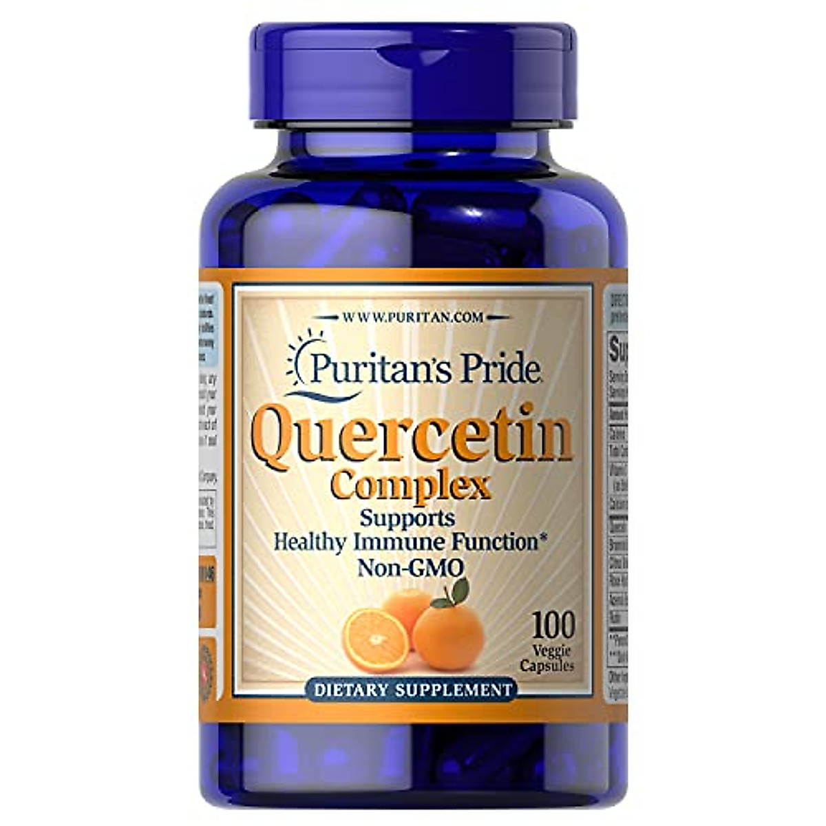 Puritans Pride Quercetin Complex with Vitamin C, Supports Upper Respiratory Health*, 100 ct