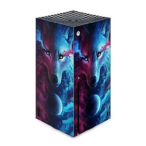 Head Case Designs Officially Licensed Jonas JoJoesArt Jödicke Wolf Galaxy Art Mix Matte Vinyl Sticker Gaming Skin Case Cover Compatible with Xbox Series X Console
