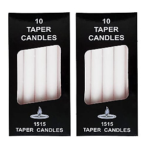 (20PCS White, 6INCH) Small Candle Taper Candles Bulk Packfor Home Decor, Wedding, Parties and Special Occasions,Small Candle