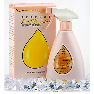 Rasasi Aqua Collection by Rasasi Air Fresheners - 375ML (12.07 oz) Auqa Afrah, Auqa Azamah, Auqa Batool, Auqa Bushra,Auqa Kausar,Auqa Masarrah,Auqa Raneem & Auqa Zeenath. (Zeenath)