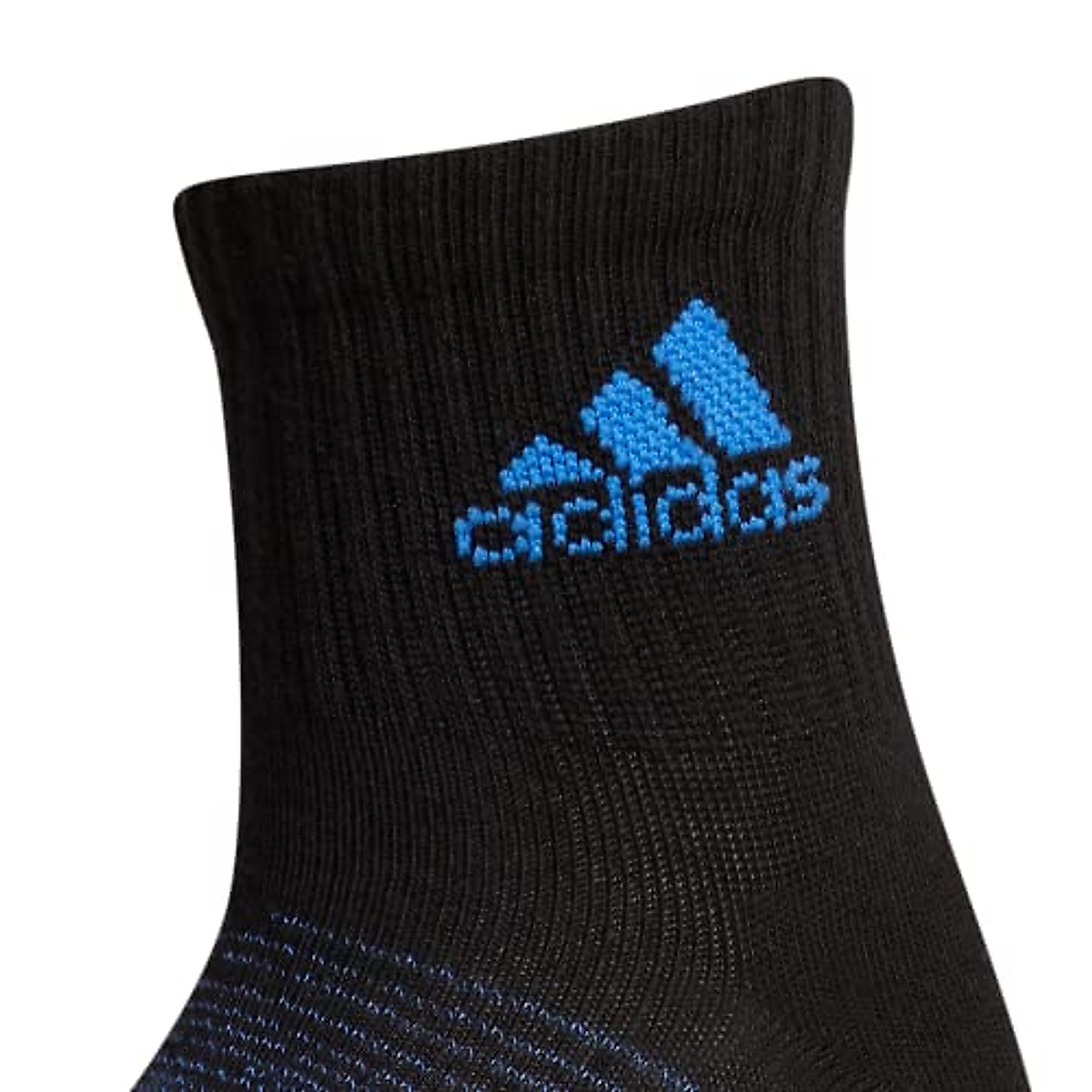 adidas Kids-Boys/Girls Superlite Quarter Socks (6-Pair), Black/True Blue/Signal Green, Large