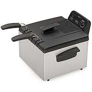 Presto 05466 Stainless Steel Dual Basket Pro Fry Immersion Element Deep Fryer