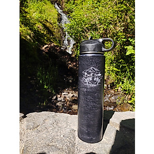 Burnt Bridge Slim Stainless Steel Tumbler & 3 Interchangeable Lids, Travel Double Wall Thermos, Insulated Skinny Stainless Steel Thermos, Metal Leak-Proof Travel Water Bottles with Straw- 24 oz