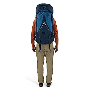 Osprey Atmos AG LT 65L Men's Backpacking Backpack, Night Shift/Scoria Blue, L/XL