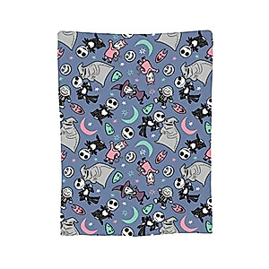 Smilnstore Funny Skull Pattern Throw Blanket 50"x60" Lightweight Plush Flannel Comfy for Couch Sofa Bed