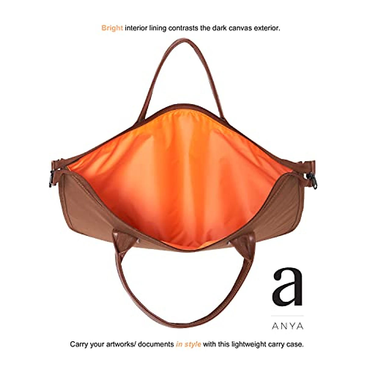 ANYA Art portfolio bag, artist carrying case, storage bag for artwork, posters with zipper and handles, light weight art bag for professionals, students KONST