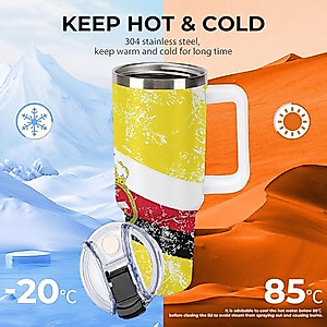 Brunei Vintage Flag 40oz Water Bottle Double Wall Insulated Tumbler with Handle Leakproof Travel Mug White-style