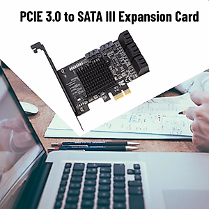 PCIE SATA Cards, Ports SATA III 6Gbps Controller Cards with Low Bracket, PCIE (1X 2X 4X 8X 16X) SATA3.0 Interface Expansion Cards for 7/8/XP/10 for Linux