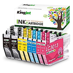 Kingjet LC3013 Compatible Ink Cartridge Replacement for Brother LC-3013 LC3011, 8 Pack Use with MFC-J491DW MFC-J497DW MFC-J690DW MFC-J895DW Printers for Brother LC3013 Ink Cartridges