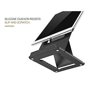 MoKo Phone/Tablet Stand, Foldable Desktop Holder Fit with iPhone 16/Pro/Pro Max/Plus, iPhone 15/Pro/Pro Max/Plus, iPhone 14/Pro/Pro Max/Plus, iPhone 13/Pro/Pro Max/Plus, Steam Deck, Black (Large)