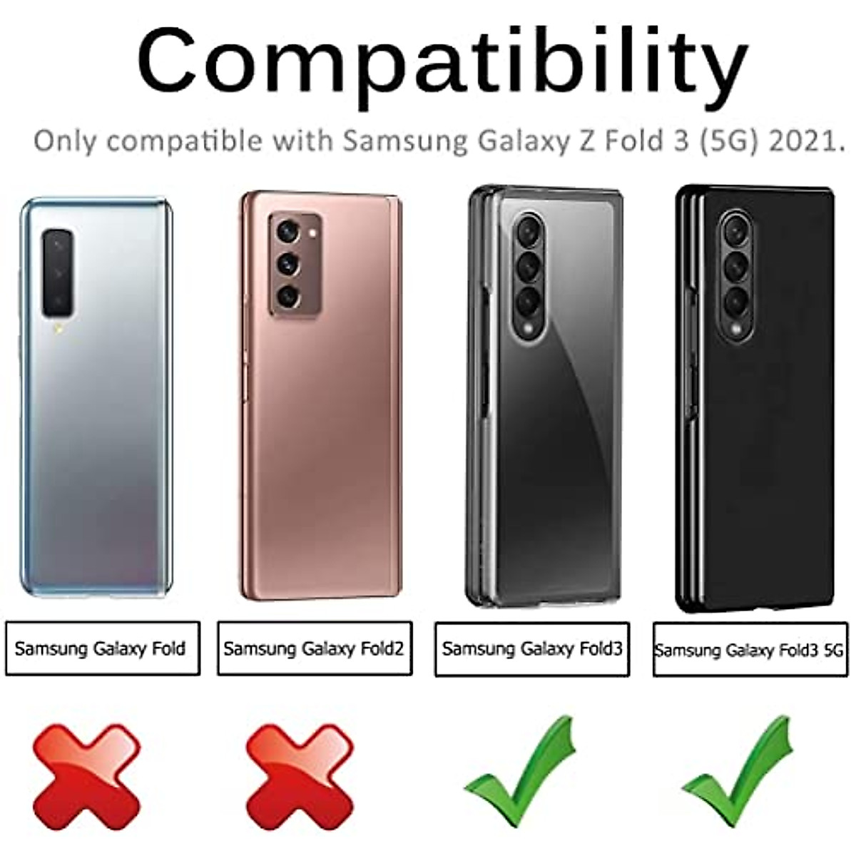 Miimall Compatible for Samsung Galaxy Z Fold 3 Case with Pen Holder, Slim Folding Kickstand Anti-Drop Shockproof Bumper Cover Cases for Galaxy Z Fold 3 5G (Silver)