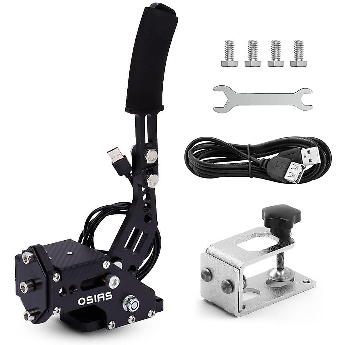 OSIAS 64Bit PC USB Handbrake?Sim Handbrake With Clamp for Racing Games Logitech T500 G25/G27/G29 T500 T300 FANATECOSW Dirt Rally ?DiRT Rally 2/4,LFS