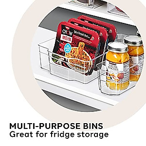 Oggi Clear Stackable Storage Bin for Fridge, Freezer and Pantry, 14.75" x 8.5" x 3.75"