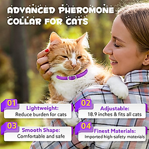 YEUGSCKA 4 Pack Calming Collar for Cats, Relieve Reduce Anxiety Stress, Calming Pheromone Collar for Cats, Cat Pheromone Collar Adjustable for Small, Medium Large Cat