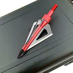 Fixed Blades Stainless Steel Hunting Broadheads 3 Blades (Pack of 12)，Arrow Tips with Standard Screw-in Head for Crossbow Compound Recurve Bow Bow Archery Hunting