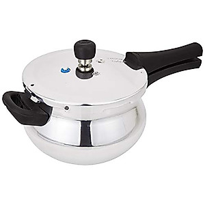 Prestige PRDAH3.3 Deluxe Plus 3.3-Liter New Flat Base Aluminum Pressure Handi for Gas and Induction Stove, Small, Silver