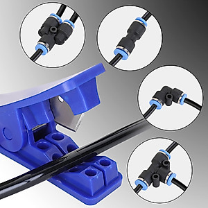 Hromee Air Line Tubing Kit, 5/32 Inch (3.97MM) OD x 32.8 Feet Polyurethane PU Tube and Push to Connect Fittings, 14 PCS Compressed Pipe and Accessories Kit