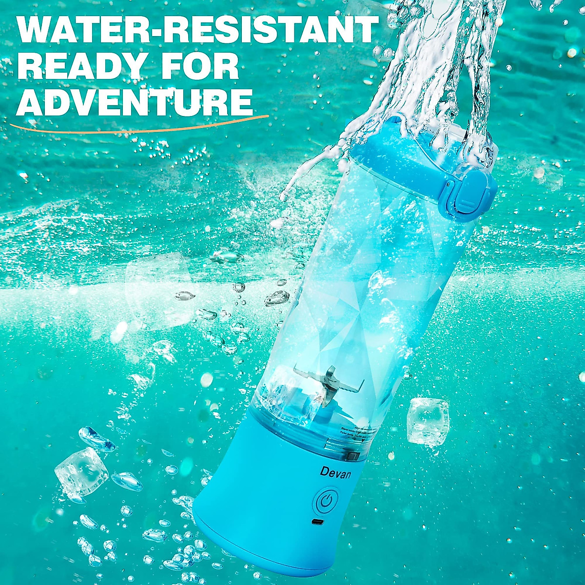 2 Pack Portable Blender,270 Watt for Shakes and Smoothies Waterproof Blender USB Rechargeable with 20 oz BPA Free Blender Cups with Travel Lid.