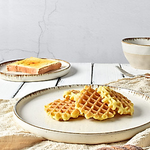 Bosmarlin Ceramic 10.5 Inch Dinner Plates Set of 4, Stoneware Plate for Salad, Pasta, Dessert, Microwave and Dishwasher Safe (Beige, 10.5 in)