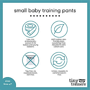 Tiny Trainers ORIGINAL - small cotton training pants, 3-pack (18 months, Aqua Blue)