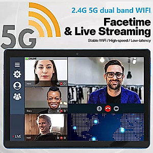 LBEC Tablet PC, MT6889 Octa Core 8.1 Inch Call Tablet 1920x1200 Blue 2.4G 5G Dual Band 100240V for 12 (US Plug)