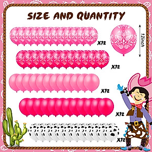 60 Pcs Cowgirl Balloons Bandana Western Cowgirl Party Decorations Cowboy Party Balloons Cow Animal Print Balloons for Baby Shower Birthday Cowgirl Party Supplies, 12 Inch