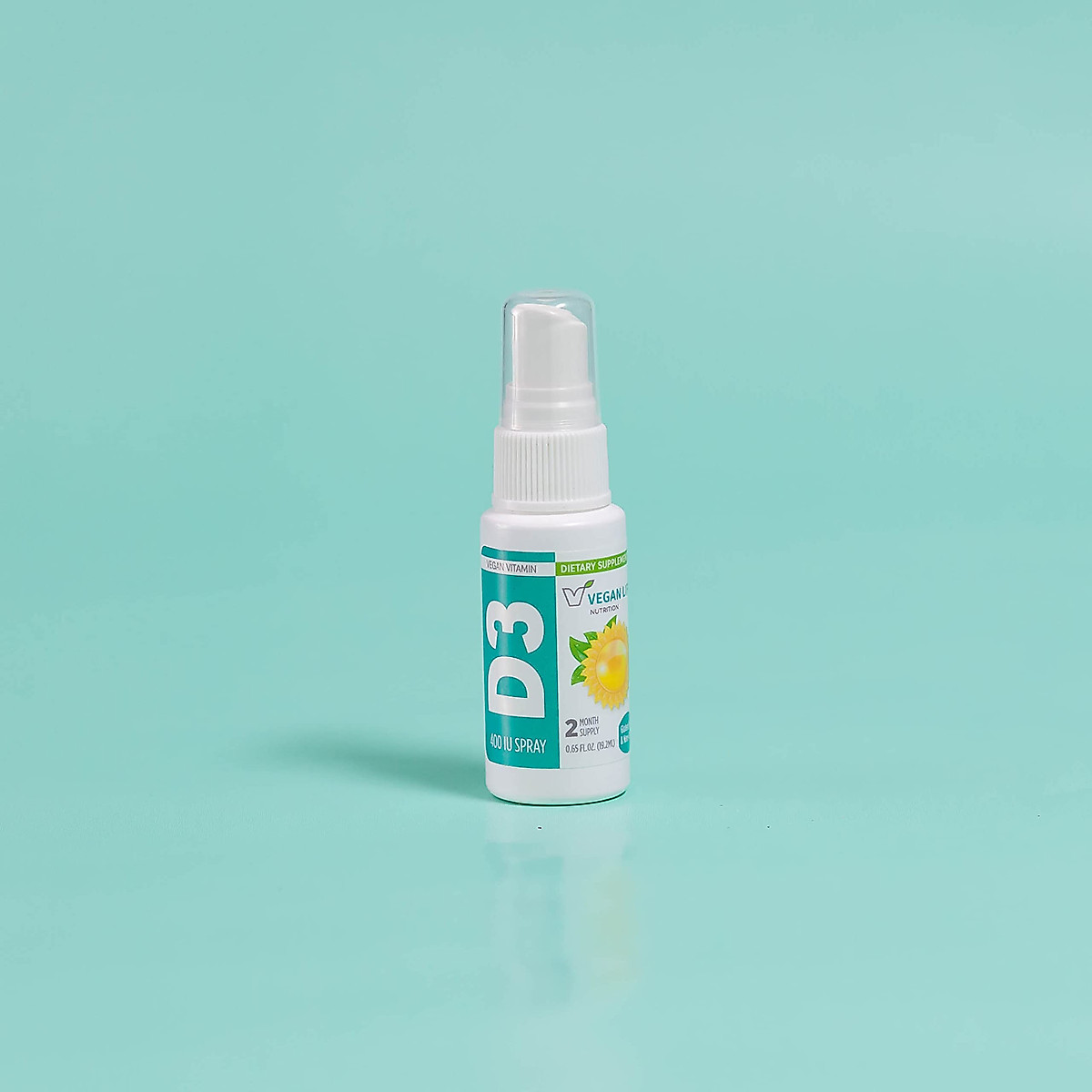 Vegan Life Nutrition - Vitamin D3 Spray for Adults (400 IU) - 50% RDV - Orange-Flavored, Gluten-Free, Non-GMO, Supports Bone Health and Immune System - 0.65 Fl Ounce