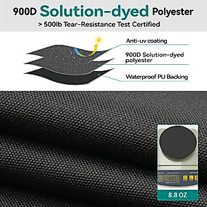 Tuszom 100% Waterproof 900D Solution-Dyed Boat Cover with 17 Windproof Straps Fits V-Hull, Bass Boat, Runabout, Fishing Boat, Ski Boat, 20' - 22' L, UP to 100" W