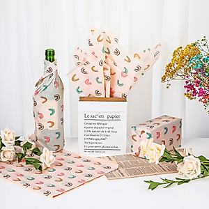 30 Pcs Rainbow Tissue Paper Cute Tissue Paper for Wrapping Gifts Pastel Tissue Paper Sheets for Packaging Gift Packing Paper Bulk for Wedding Birthday Baby Showers Christmas Festival