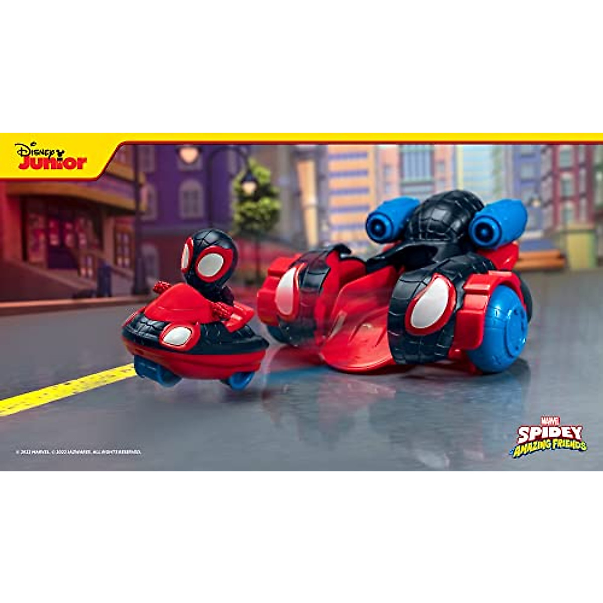 Marvel Spidey and His Amazing Friends Quick Shot Vehicle (Miles Morales: Spider-Man) - Quick Shot 2-in-1 Vehicle