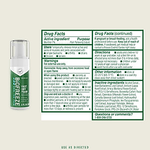 Biofreeze Menthol Pain Relieving Foam 3 FL OZ Roll-On Pain-Relieving Gel 3 FL OZ