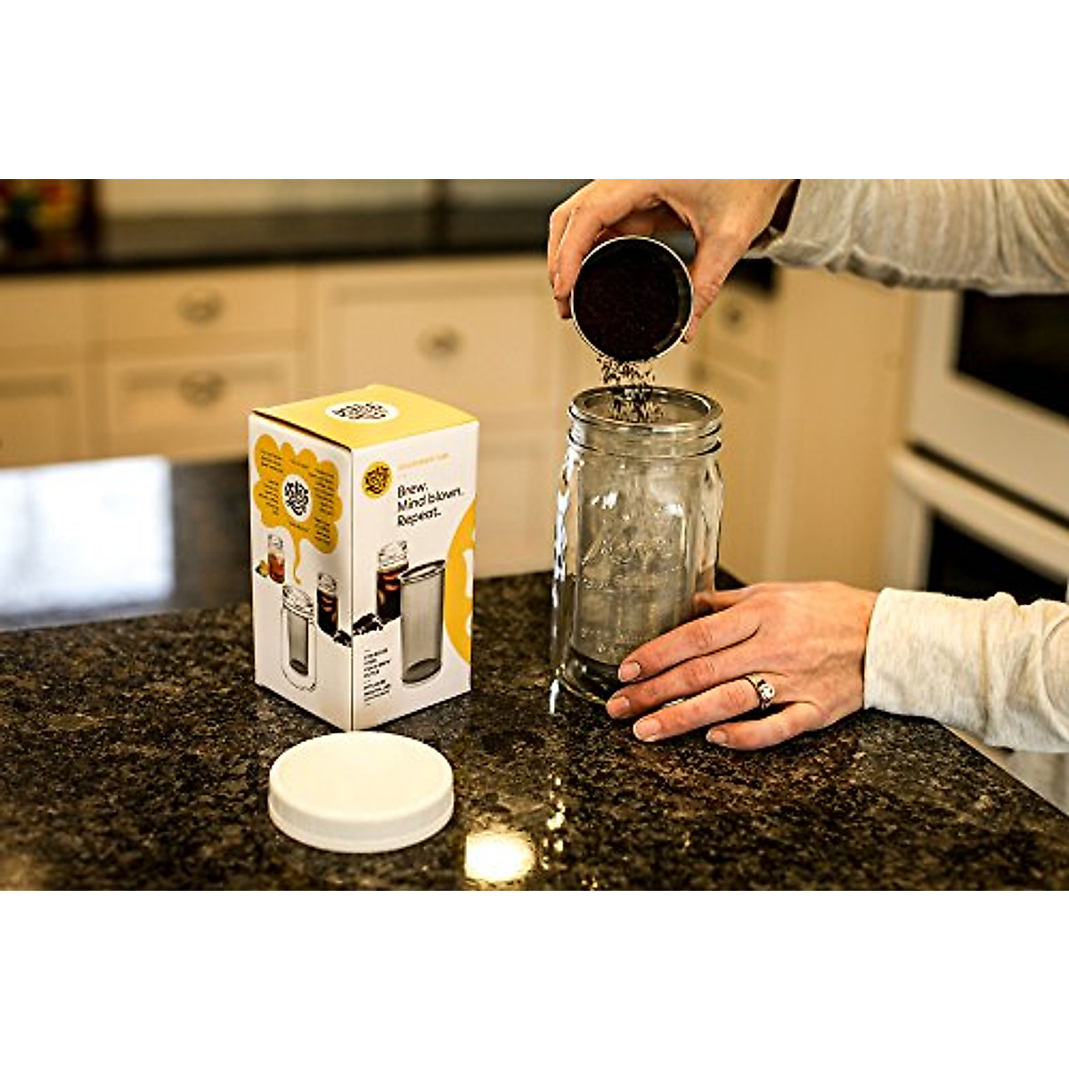 Brew Tube - Cold Brew Coffee Maker - 1 or 2 Quart Stainless Steel Mesh Reusable Filter for Wide Mouth Glass Mason Jar