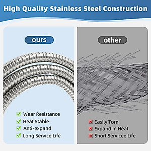 46174000 Grohe Kitchen Faucet Hose Replacement, 59 Inches StarLight Chrome Finish, Ladylux Metalflex Hose For Grohe K4 K7, Bridge and Ladylux Cafe, Alira Sink Faucet