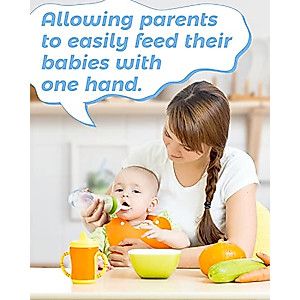 Baby Food Feeder, 3 Pack Squeeze Feeding Spoons, Silicone Baby Feeding Supplies, 3 oz Food Dispensing Spoon for Boys Girl Kids Toddlers