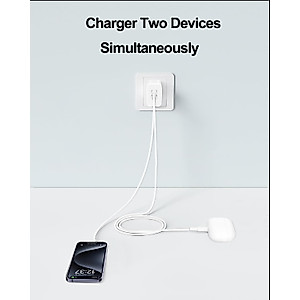 iPhone 15 Charger, 2Pack 20W 2-Port Compact Foldable Fast USB C Charger Block with 10ft USB C to C Charging Cable for iPhone 15/15 Pro/15 Pro Max/15 Plus, iPad Pro/Air, iPad 10