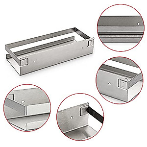 OwnMy 10 Inch Bathroom Shower Shelf Stainless Steel Bath Kitchen Basket Shower Caddy Rack, Rust Proof Metal Bathroom Storage Floating Shelves Wall Mounted Shower Corner Rectangular Shelf (Silver)