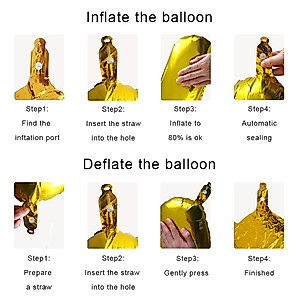 Maigendoo Jumbo 75 Number Balloon 40 Inch Large Digit Balloons Huge Helium Balloon Foil Mylar Balloon with Swirl Decorations for 75th Birthday Party Graduation Celebration Anniversary Event, Gold