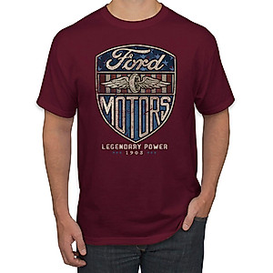 1983 Vintage Distressed Ford Motors Legendary Power Cars and Trucks Men's Graphic T-Shirt, Maroon, X-Large