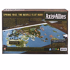 Avalon Hill Axis & Allies 1942 Second Edition WWII Strategy Board Game, with Extra Large Gameboard, Ages 12 and Up, 2-5 Players